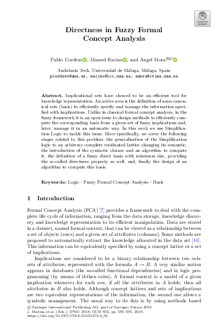 (PDF) Directness in Fuzzy Formal Concept Analysis