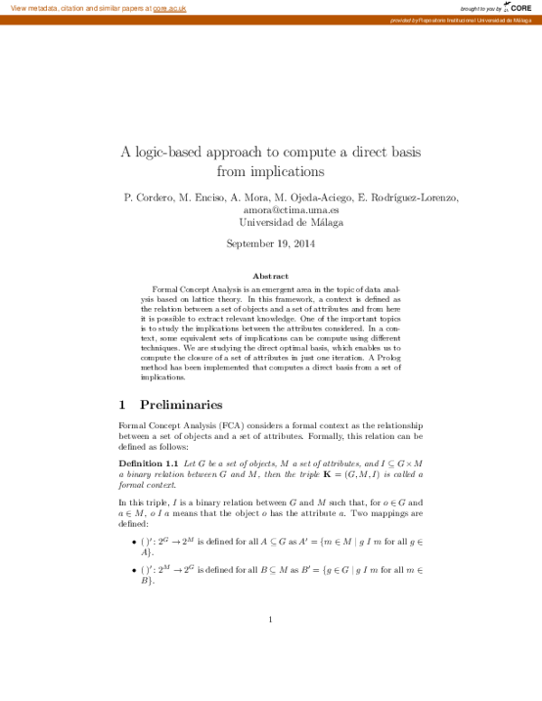 (PDF) A logic-based approach to compute a direct basis from implications
