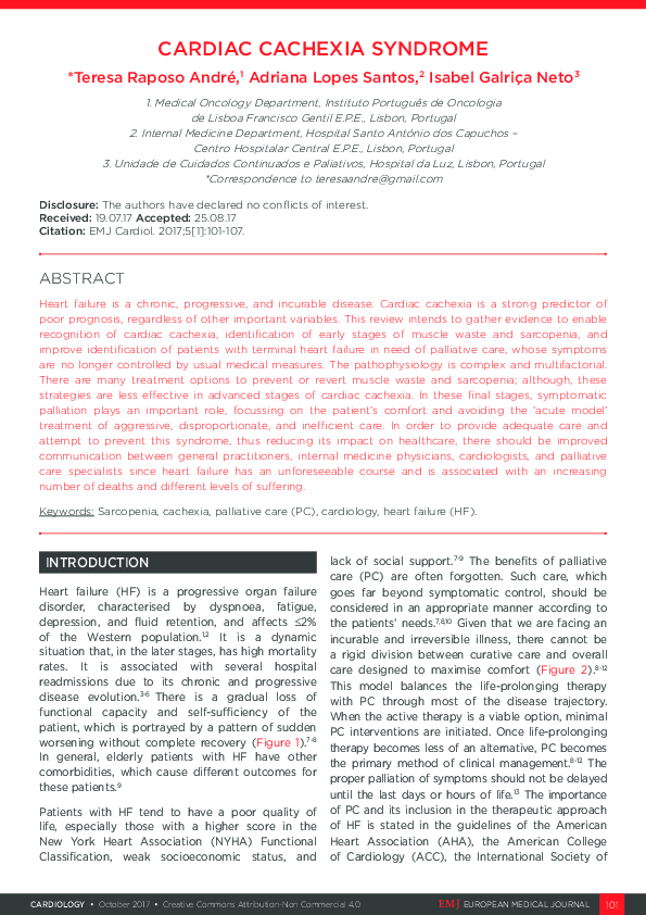 (PDF) Cardiac Cachexia Syndrome