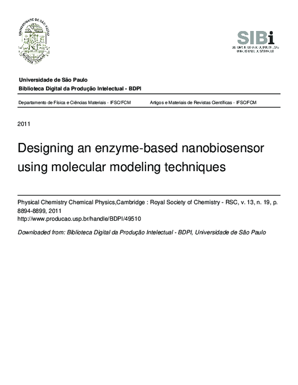 (PDF) Designing an enzyme-based nanobiosensor using molecular modeling ...
