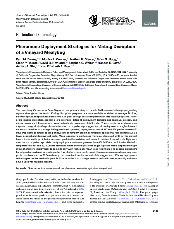 (PDF) Pheromone Deployment Strategies for Mating Disruption of a ...