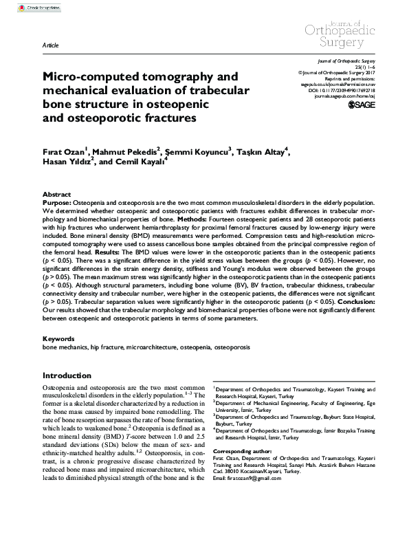 (PDF) Micro-computed tomography and mechanical evaluation of trabecular bone structure in ...