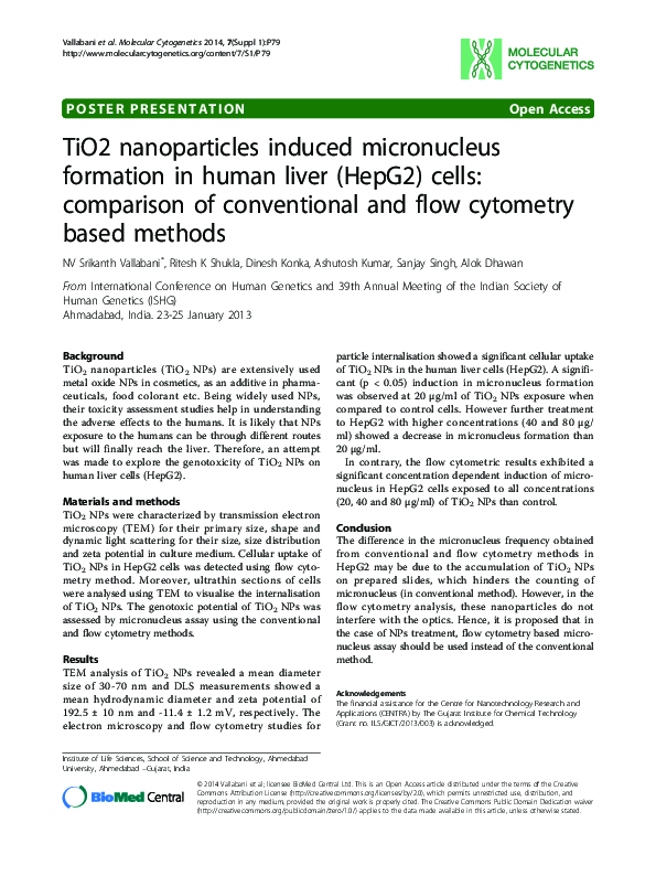 (PDF) TiO2 nanoparticles induced micronucleus formation in human liver ...