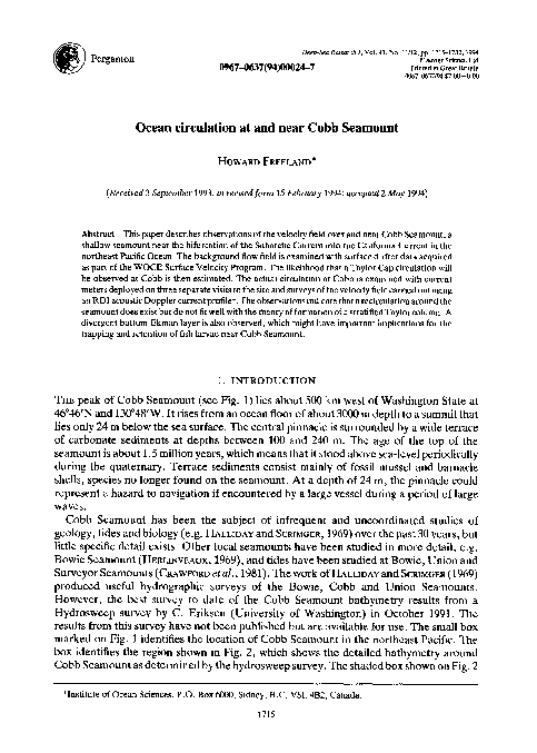 (PDF) Ocean circulation at and near Cobb Seamount