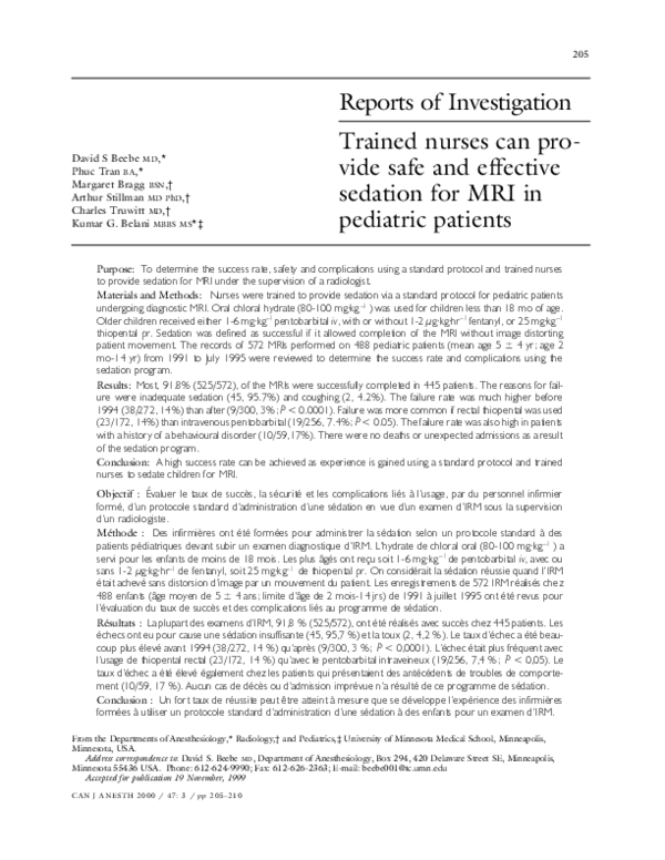 (PDF) Trained nurses can provide safe and effective sedation for MRI in ...