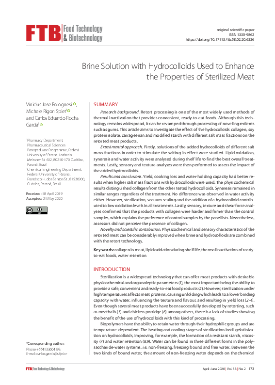(PDF) Brine Solution with Hydrocolloids Used to Enhance the Properties ...
