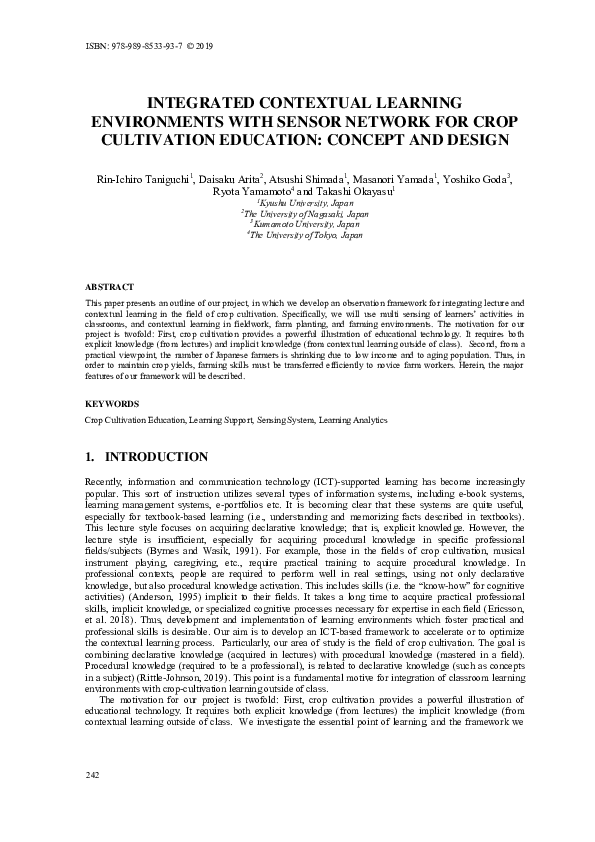 (PDF) Sensor Networks for Crop Education Framework