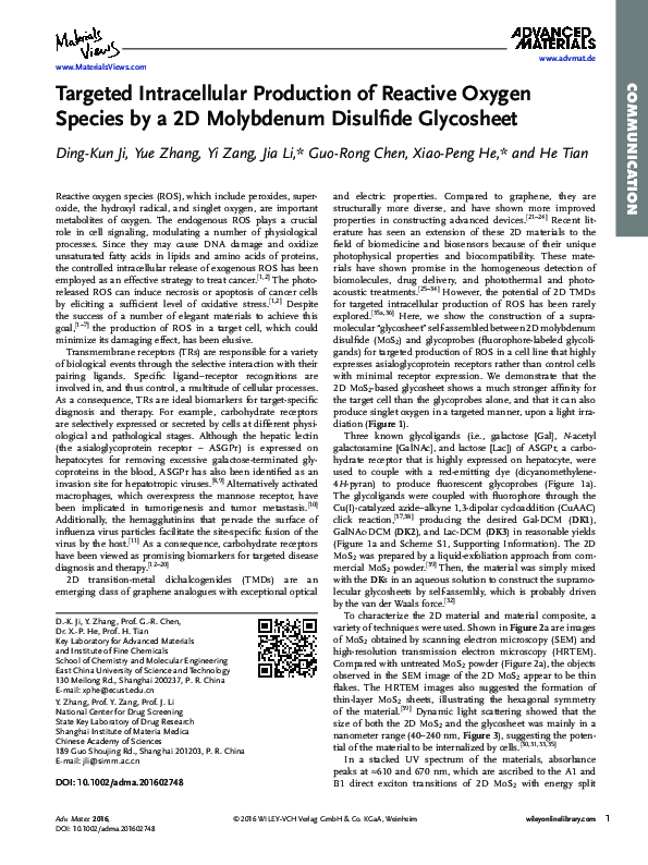 (PDF) Targeted Intracellular Production of Reactive Oxygen Species by a ...