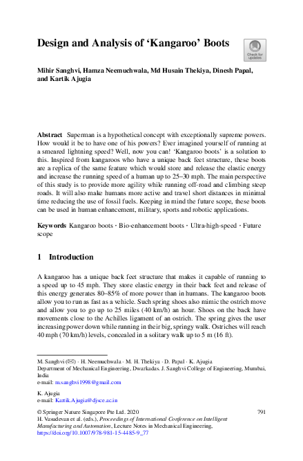 (PDF) Design and Analysis of ‘Kangaroo’ Boots
