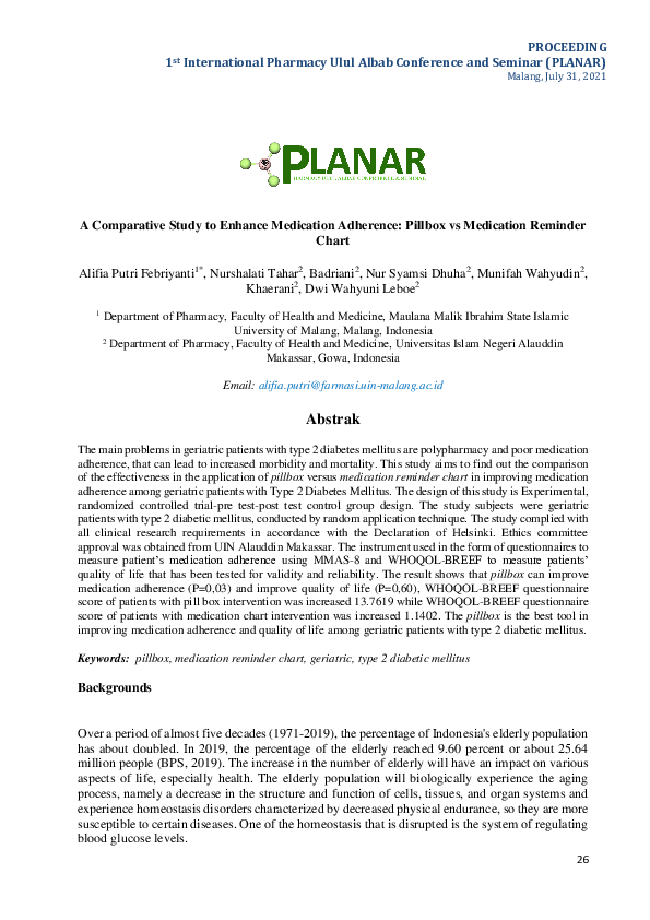 (PDF) A Comparative Study to Enhance Medication Adherence: Pillbox vs ...