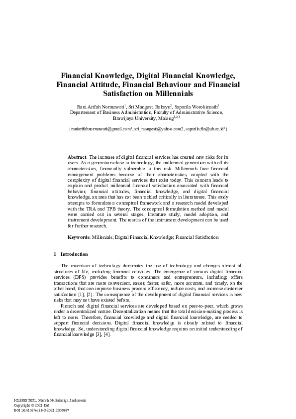 (PDF) Financial Knowledge, Digital Financial Knowledge, Financial Attitude, Financial Behaviour ...