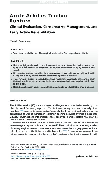 (PDF) Acute Achilles Tendon Rupture