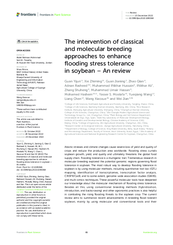(PDF) The intervention of classical and molecular breeding approaches ...