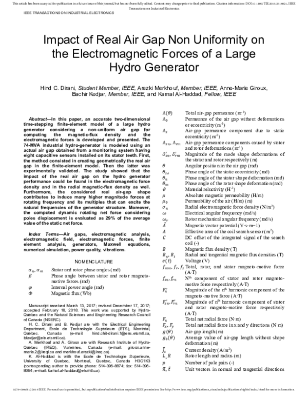 (PDF) Impact of Real Air-Gap Nonuniformity on the Electromagnetic ...