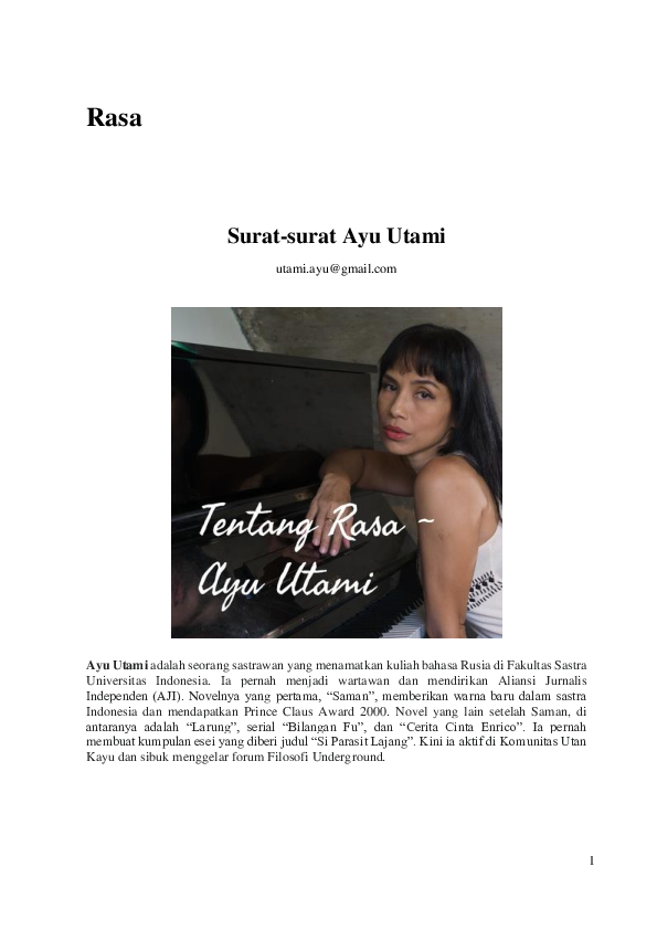 (PDF) Rasa - Surat-surat Ayu Utami