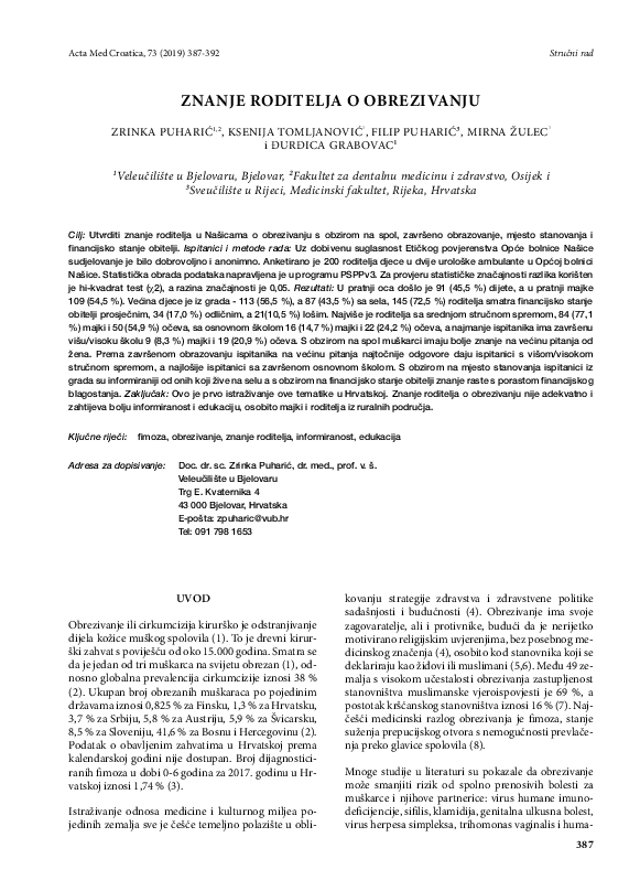 (PDF) Parents’ Knowledge About Circumcision