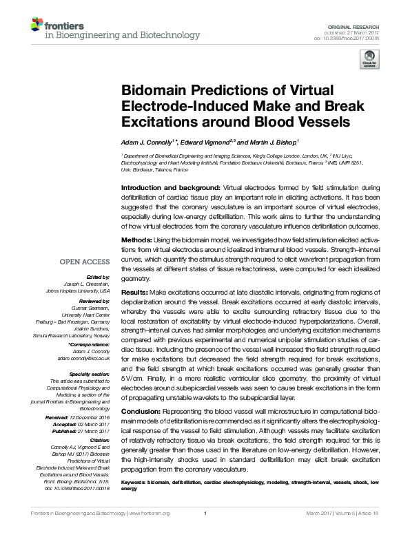 (PDF) Bidomain Predictions of Virtual Electrode-Induced Make and Break ...
