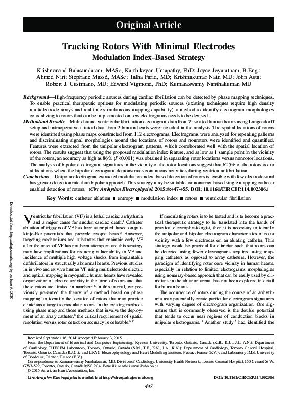 (PDF) Tracking Rotors with Minimal Electrodes: Modulation Index Based Strategy