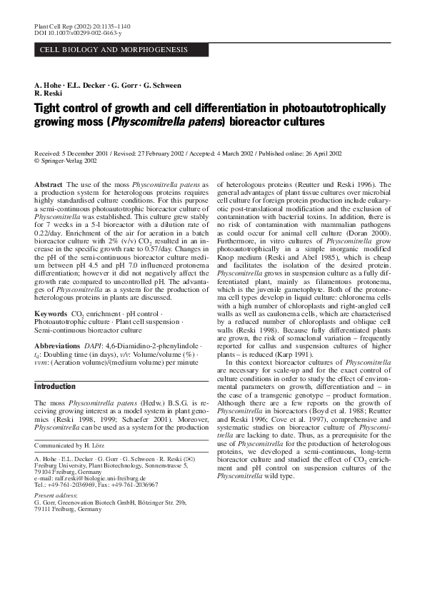 (PDF) Tight control of growth and cell differentiation in ...