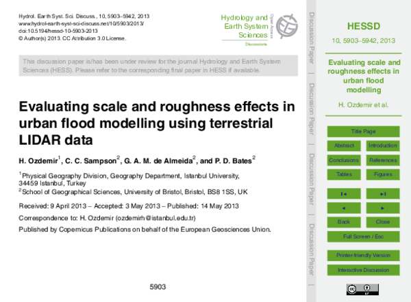 Pdf Evaluating Scale And Roughness Effects In Urban Flood Modelling