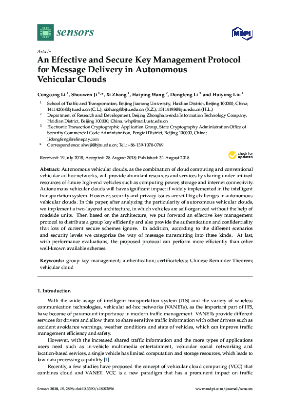 (PDF) An Effective and Secure Key Management Protocol for Message Delivery in Autonomous ...