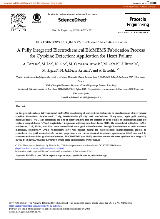 (PDF) A Fully Integrated Electrochemical BioMEMS Fabrication Process ...