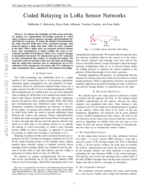Pdf Coded Relaying In Lora Sensor Networks Sonu Rathi 1289