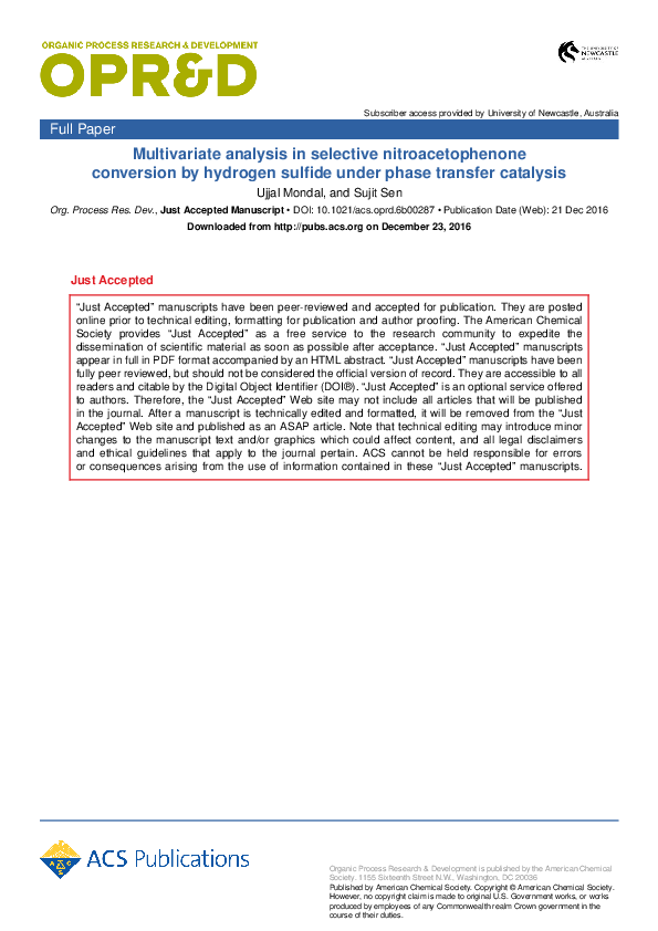 (PDF) Multivariate Analysis in Selective Nitroacetophenone Conversion ...