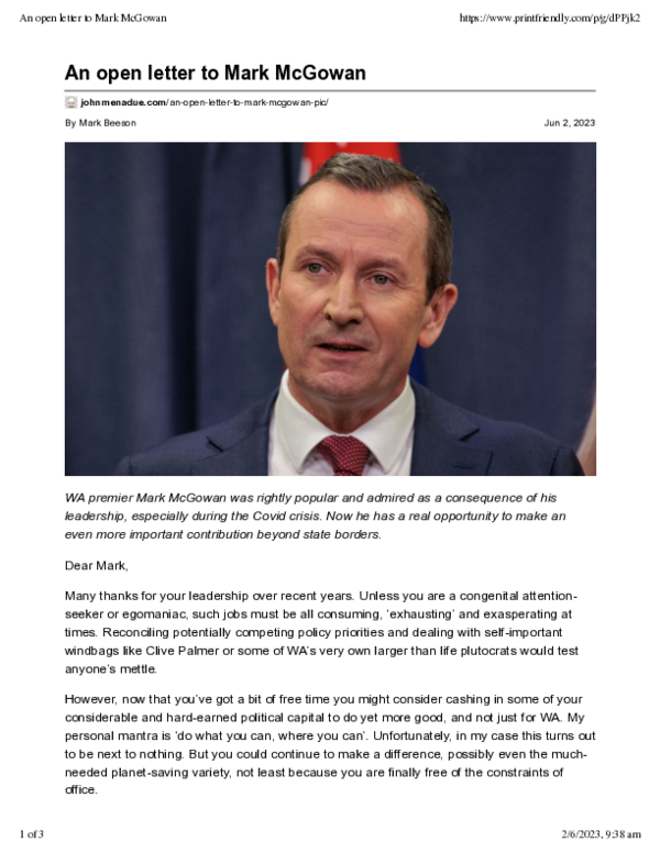 (PDF) An open letter to Mark Mc Gowan