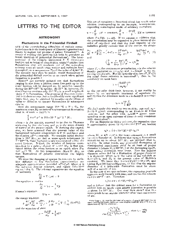(PDF) Fluctuations in the Primordial Fireball