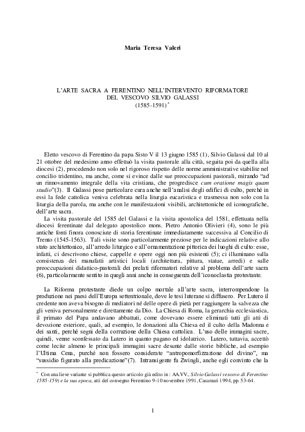 (PDF) MARIA TERESA VALERI Silvio Galassi