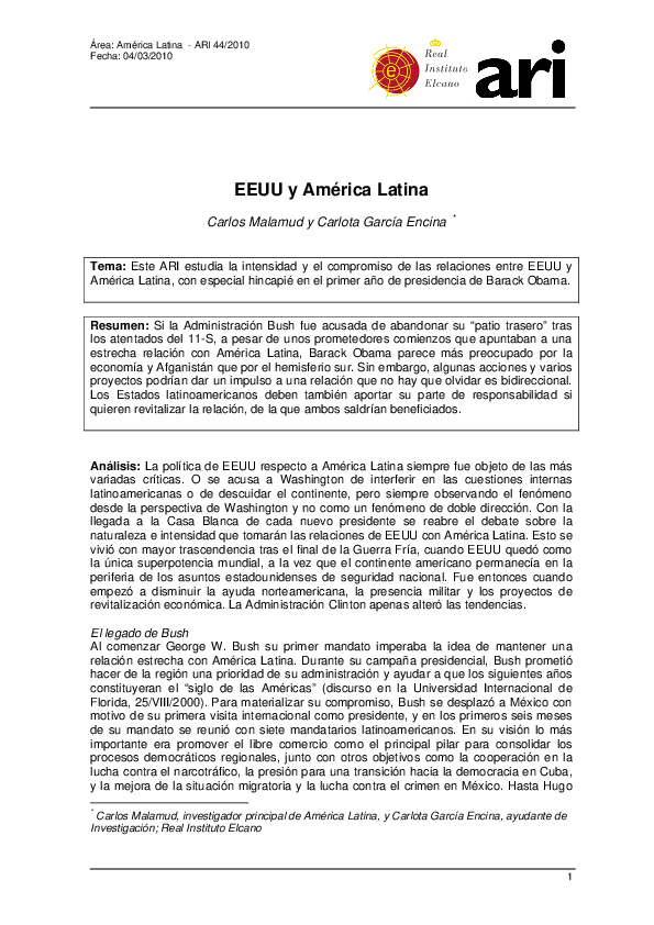 (PDF) EEUU y América Latina