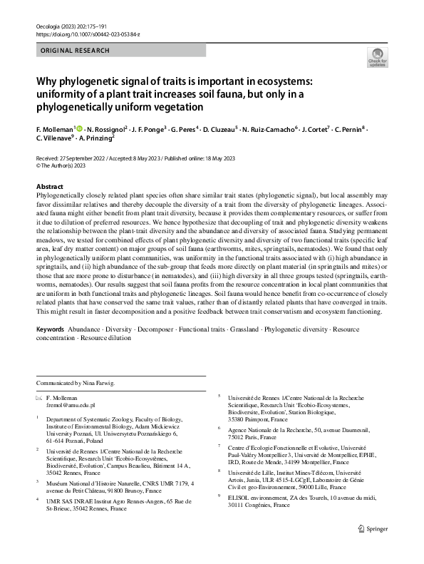 (PDF) Why phylogenetic signal of traits is important in ecosystems ...