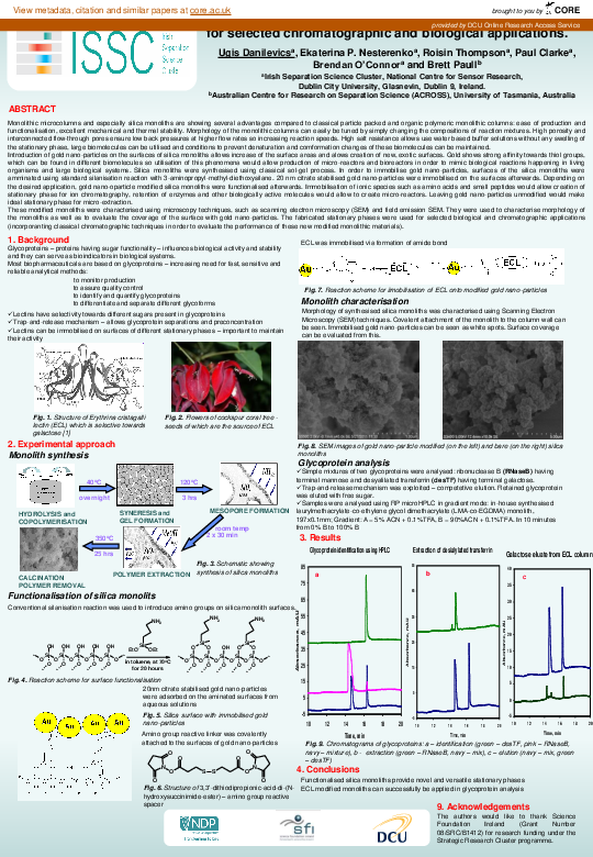 (PDF) Gold nano-particle modified silica monolithic micro-columns for ...