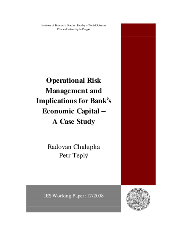(PDF) Operational Risk Management and Implications for Bank’s Economic ...