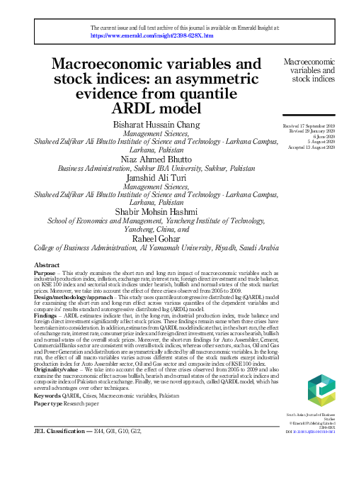 (PDF) Macroeconomic variables and stock indices: an asymmetric evidence ...