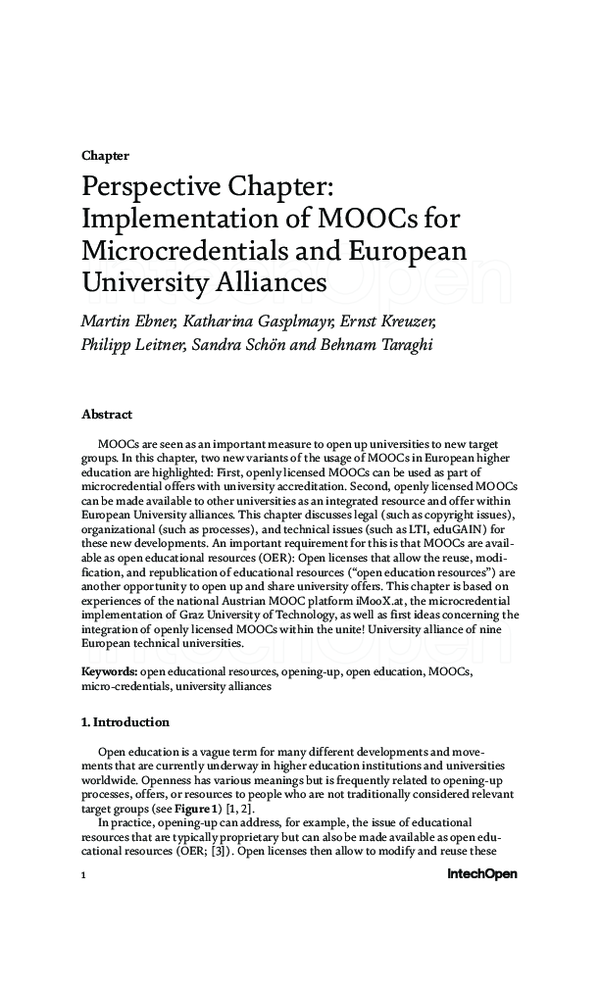 (PDF) Perspective Chapter: Implementation of MOOCs for Microcredentials and European University ...