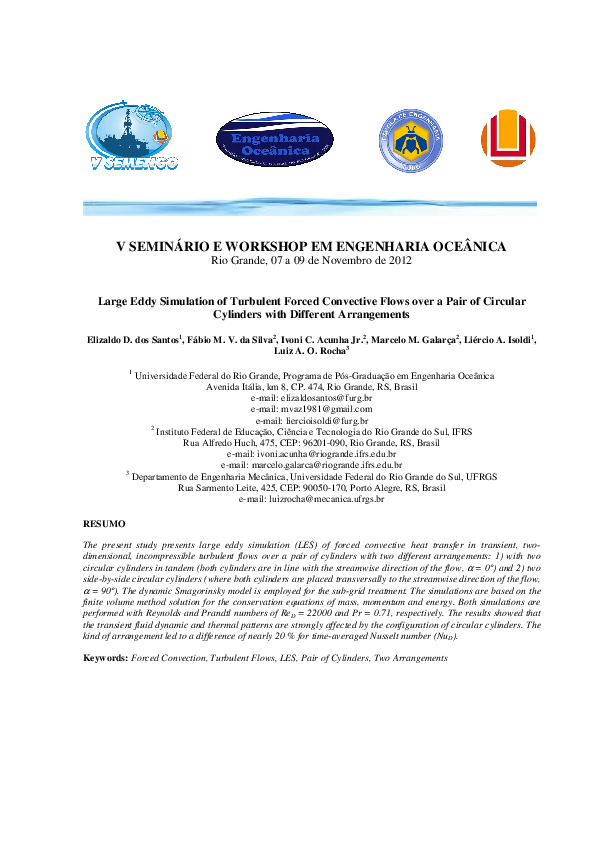 Pdf Large Eddy Simulation Of Turbulent Forced Convective Flows Over A