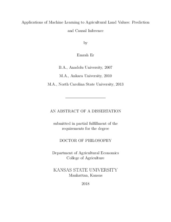 (PDF) Applications of machine learning to agricultural land values ...