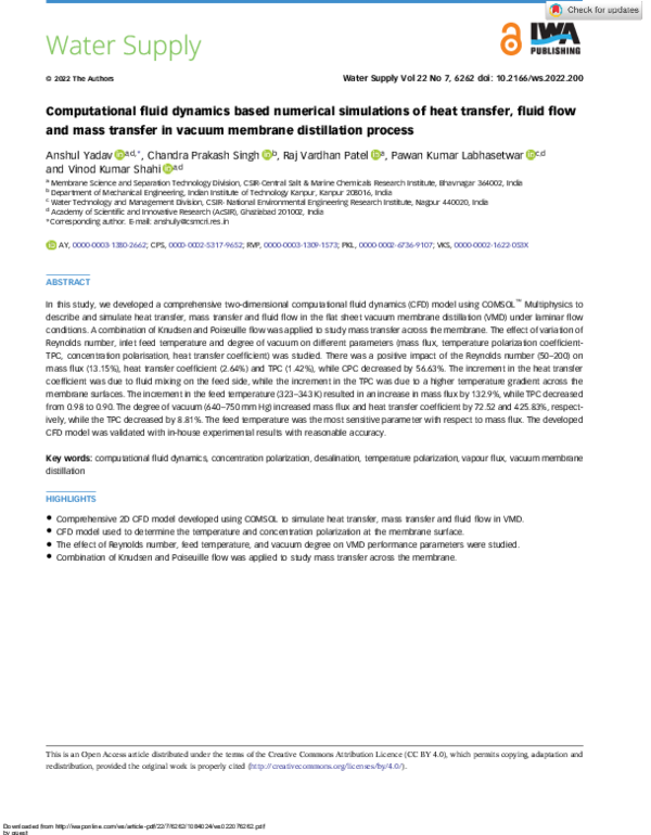Pdf Computational Fluid Dynamics Based Numerical Simulations Of Heat Transfer Fluid Flow And