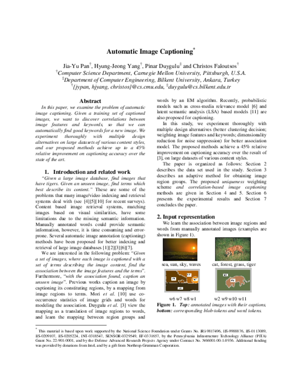 (PDF) Automatic image captioning