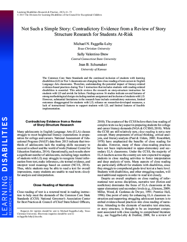 (PDF) Not Such a Simple Story: Contradictory Evidence from a Review of ...