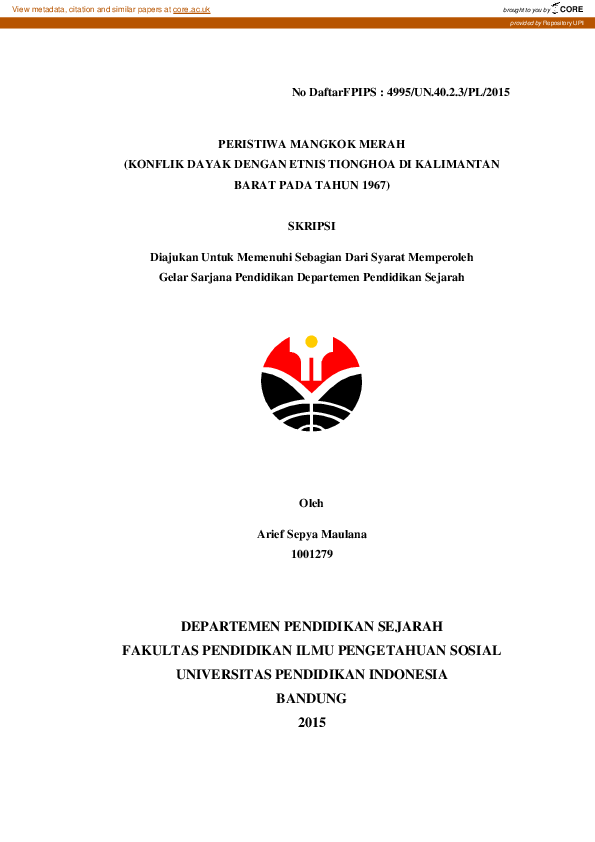 (PDF) PERISTIWA MANGKOK MERAH : konflik dayak dengan etnis tionghoa di ...