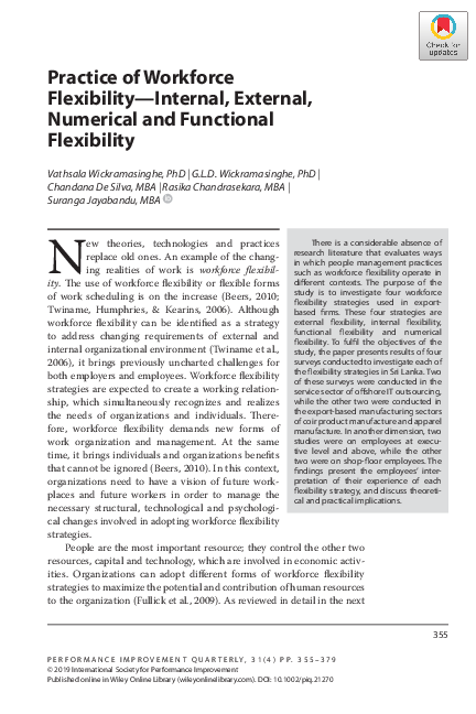 (PDF) Practice of Workforce Flexibility-Internal, External, Numerical ...