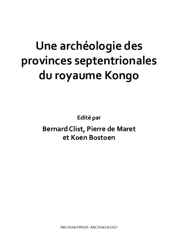 (PDF) Prospections et sondages dans les zones cuprifères de Boko-Songho ...