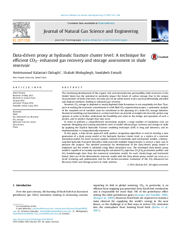 (PDF) Data-driven proxy at hydraulic fracture cluster level: A technique for efficient CO2 ...