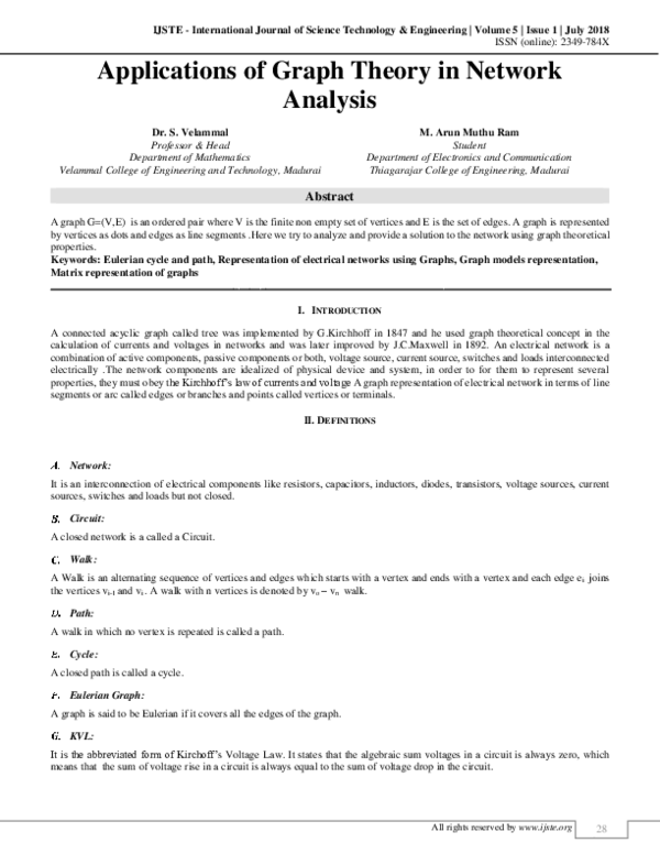 (PDF) Applications of Graph Theory in Network Analysis
