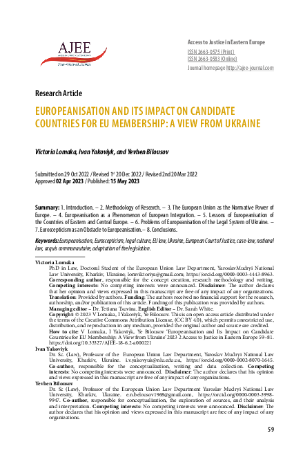 (PDF) Europeanisation and Its Impact on Candidate Countries for EU ...