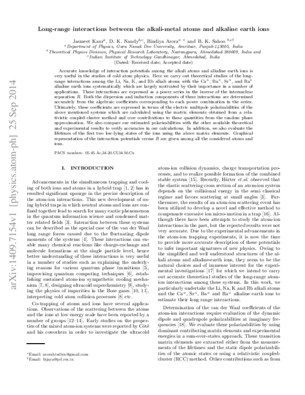 (PDF) Long-range interactions between the alkali-metal atoms and ...