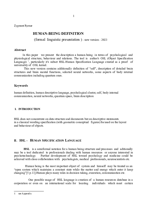 (PDF) HUMAN-BEING DEFINITION